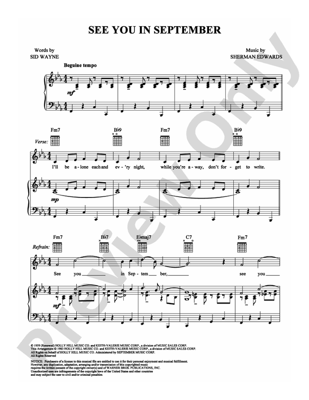 See You in September: Piano/Vocal/Chords: The Happenings - Digital ...