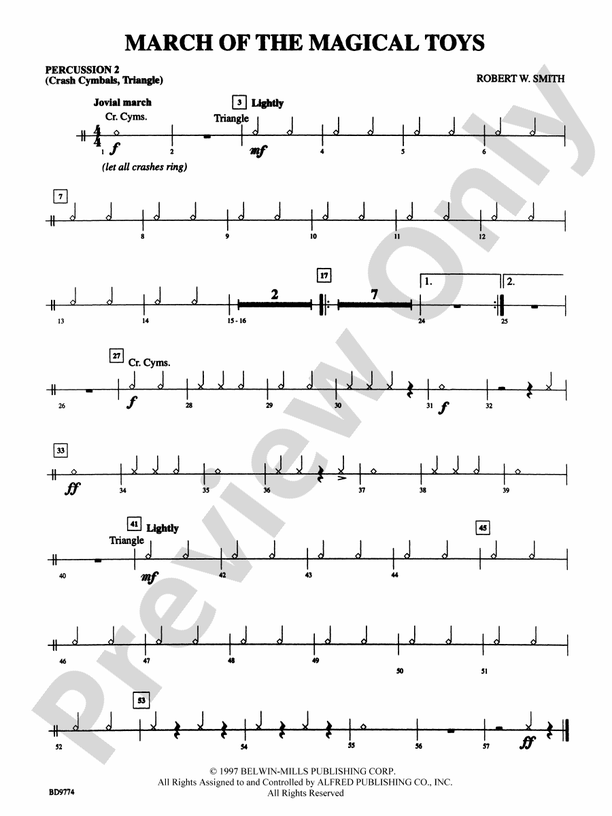 March of the Magical Toys: 2nd Percussion: 2nd Percussion Part - Digital Sheet Music Download
