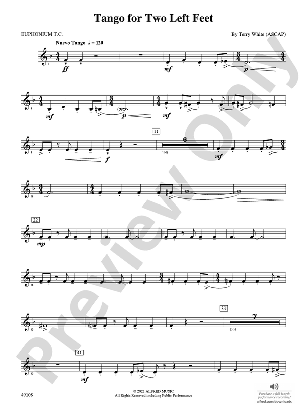 Tango for Two Left Feet: Baritone T.C.: Baritone T.C. Part - Digital ...