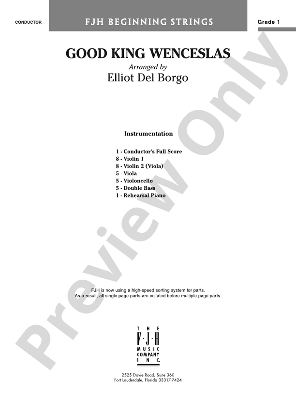 Good King Wenceslas: - Digital Sheet Music Download