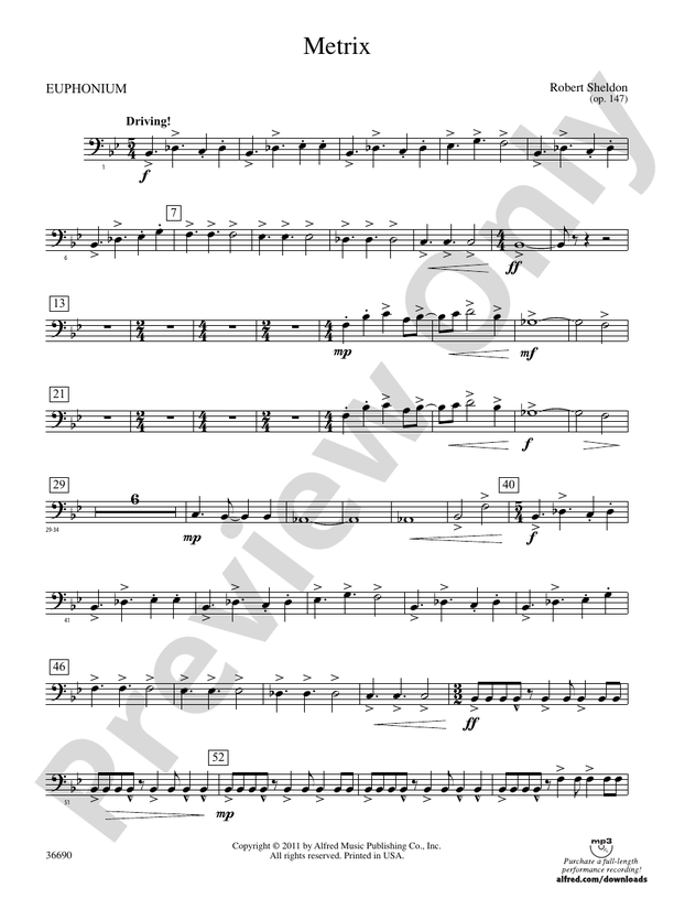 Metrix: Baritone B.C.: Baritone B.C. Part - Digital Sheet Music Download