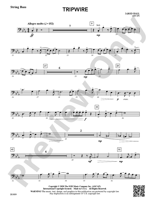 Tripwire: String Bass: String Bass Part: JaRod Hall - Digital Sheet ...