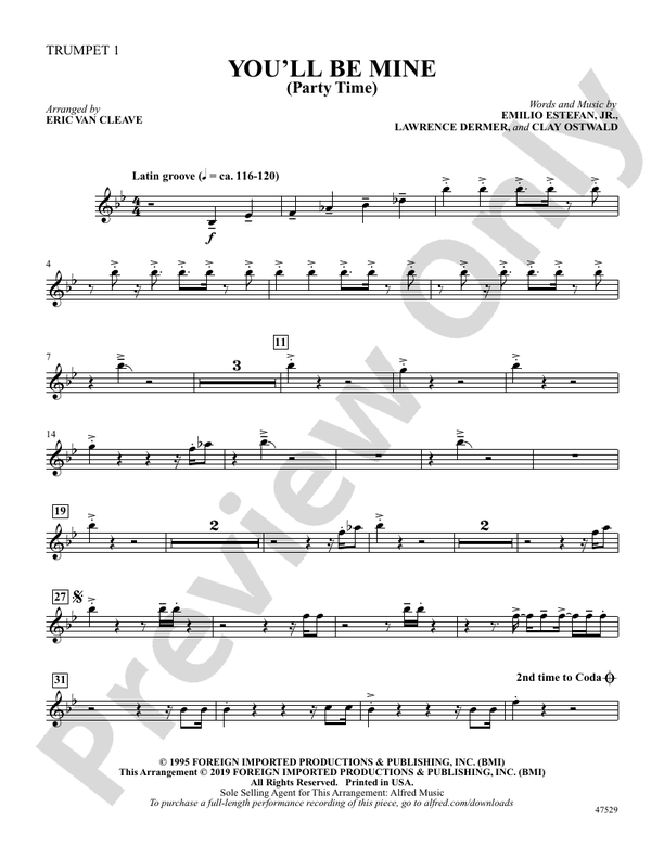 You'll Be Mine: 1st B-flat Trumpet: 1st B-flat Trumpet Part - Digital Sheet Music Download
