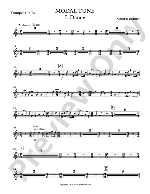 Modal Tune: 1st B-flat Trumpet: 1st B-flat Trumpet Part - Digital Sheet ...