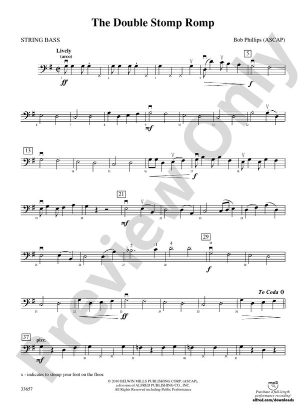 The Double Stomp Romp: String Bass: String Bass Part - Digital Sheet ...