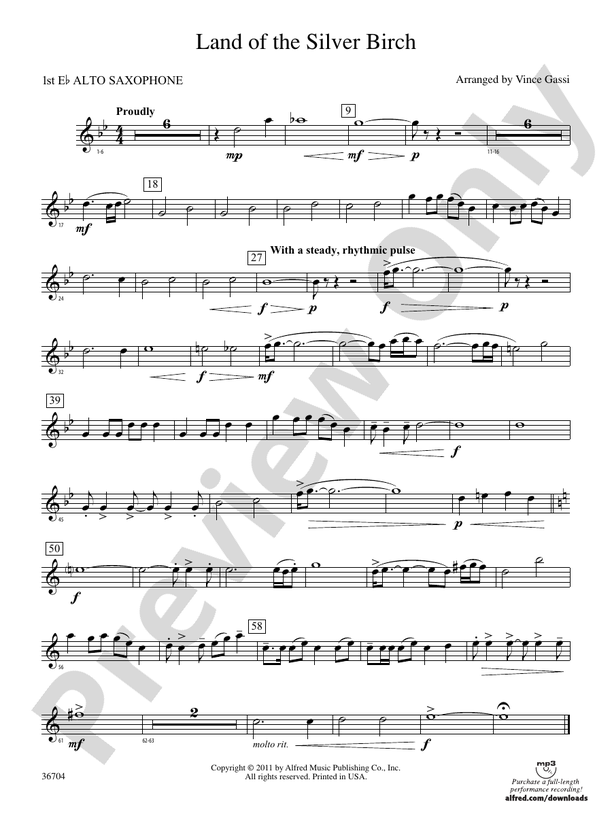 Land of the Silver Birch: E-flat Alto Saxophone: E-flat Alto Saxophone ...