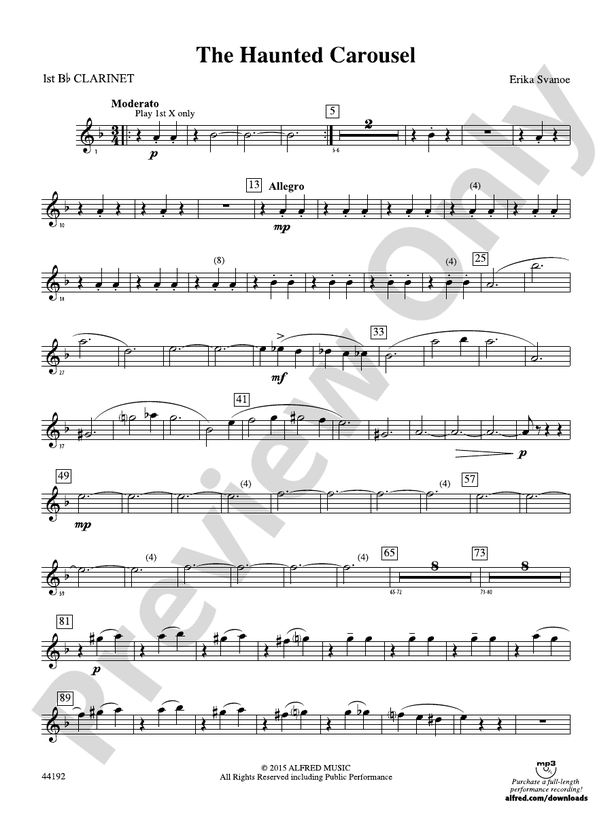 The Haunted Carousel: 1st B-flat Clarinet: 1st B-flat Clarinet Part ...