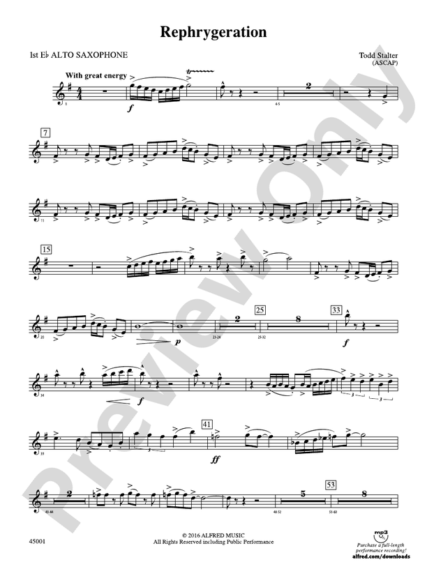 Rephrygeration: E-flat Alto Saxophone: E-flat Alto Saxophone Part ...