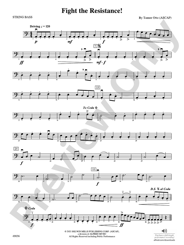 Fight the Resistance!: String Bass: String Bass Part - Digital Sheet ...