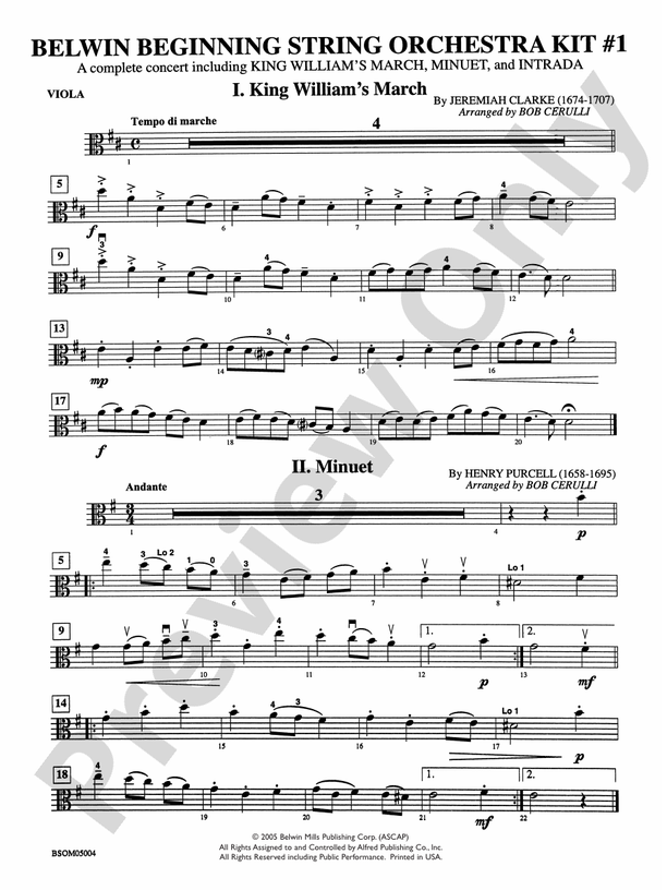 Belwin Beginning String Orchestra Kit #1: Viola: Viola Part - Digital ...
