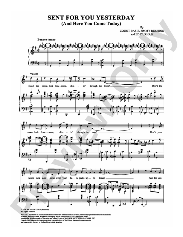 Sent For You Yesterday (And Here You Come Today): Piano/Vocal/Chords ...