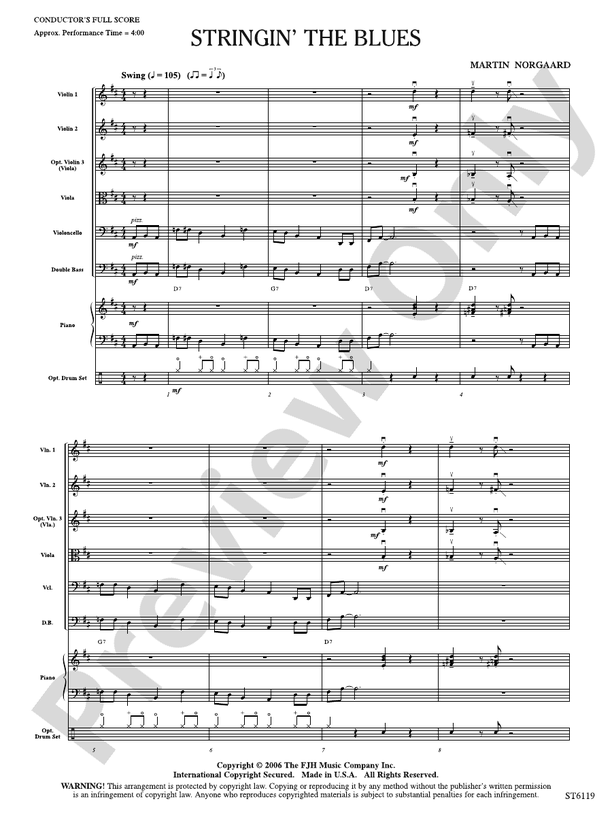 Stringin' the Blues: Score: String Orchestra Score: Martin Norgaard ...