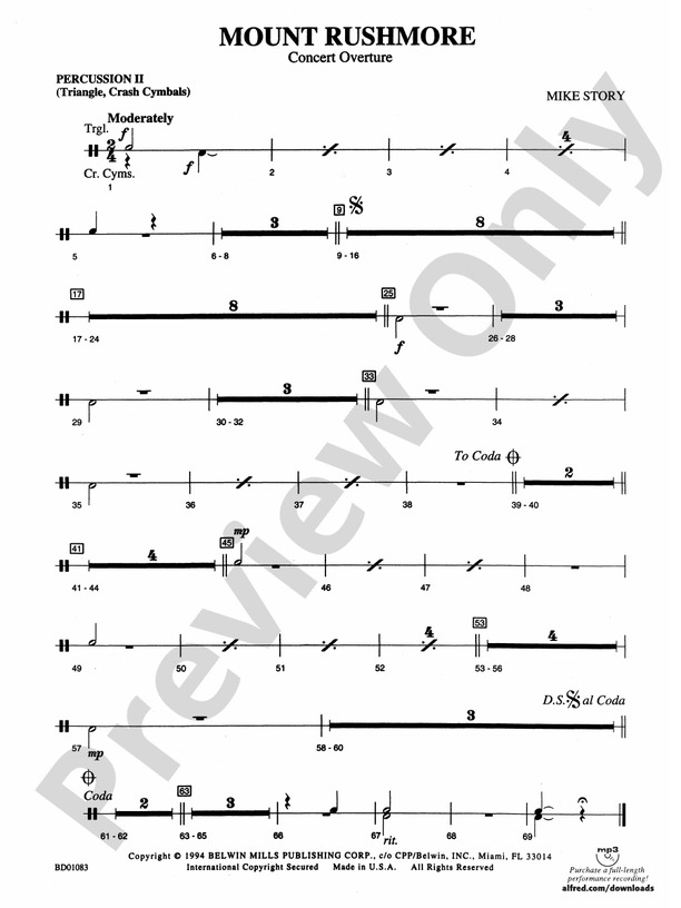 Mount Rushmore: 2nd Percussion: 2nd Percussion Part - Digital Sheet Music Download