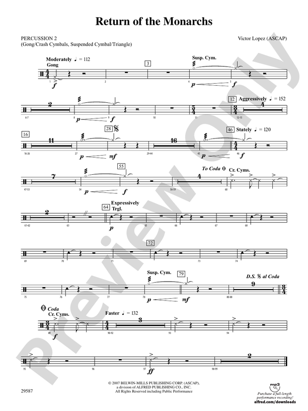 Return of the Monarchs: 2nd Percussion: 2nd Percussion Part - Digital ... Return of the Monarchs: 2nd Percussion: 2nd Percussion Part - Digital ...