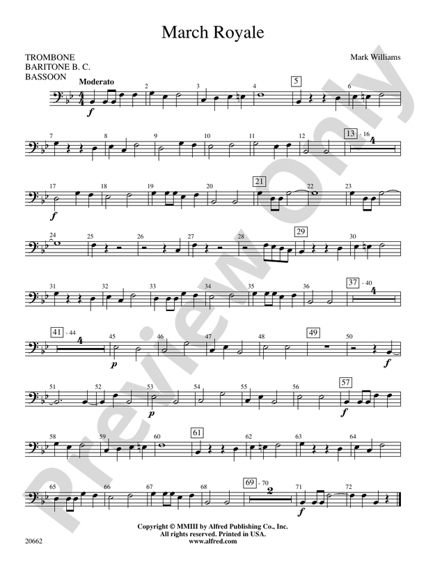 March Royale: 1st Trombone: 1st Trombone Part - Digital Sheet Music ...