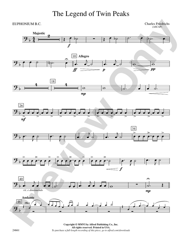 The Legend of Twin Peaks: Baritone B.C.: Baritone B.C. Part - Digital ...