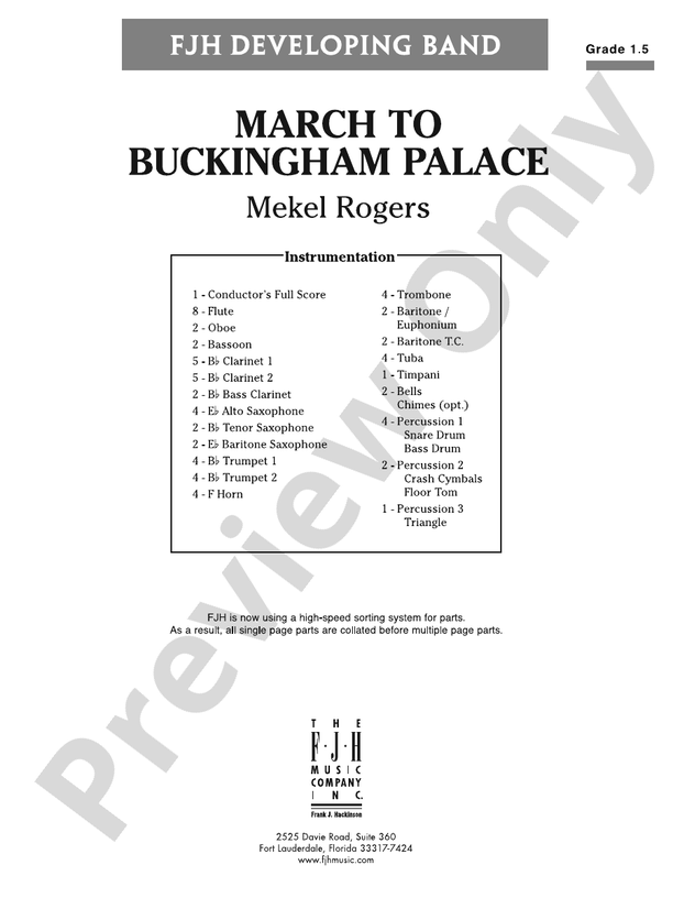 March to Buckingham Palace: : Mekel Rogers - Digital Sheet Music Download