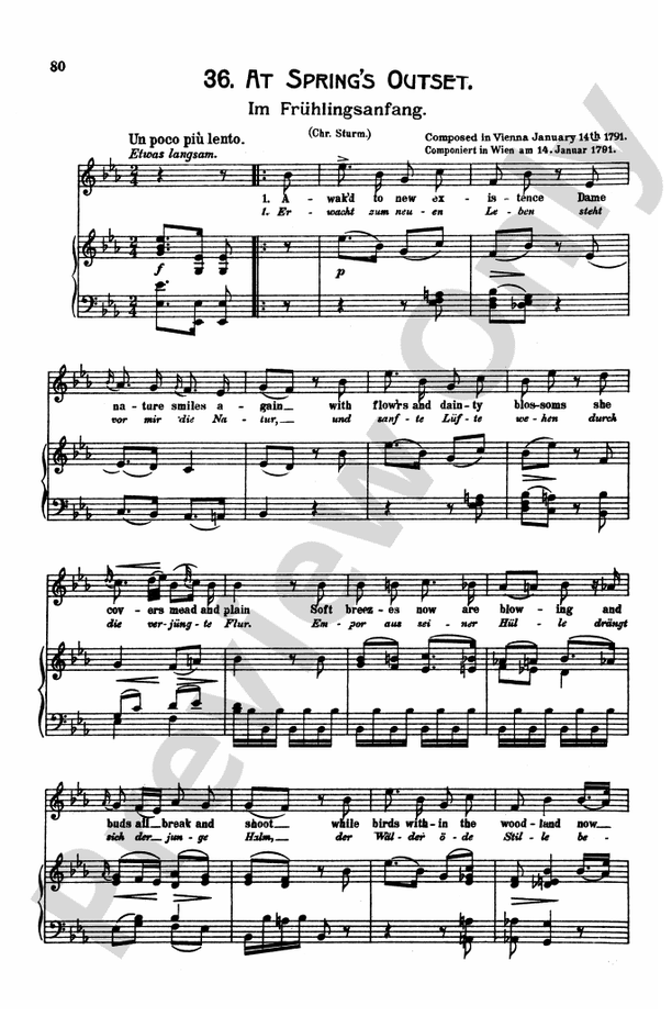 Mozart: 39 Songs for Medium High Voice (German/English/French/Italian ...