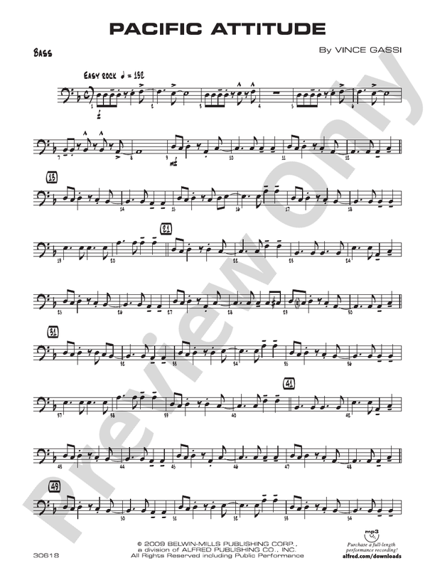 Pacific Attitude: String Bass: String Bass Part - Digital Sheet Music ...