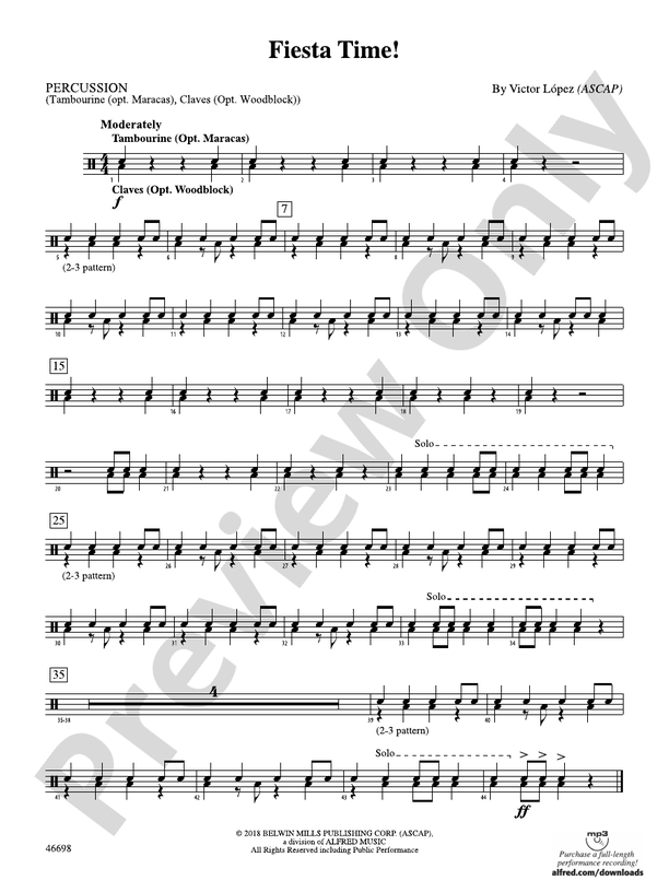 Fiesta Time!: 1st Percussion: 1st Percussion Part - Digital Sheet Music ...