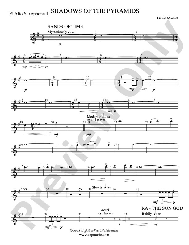 Shadows of the Pyramids: E-flat Alto Saxophone: E-flat Alto Saxophone Part - Digital Sheet Music ...