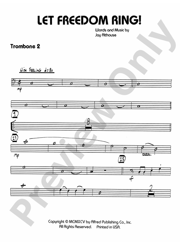 Let Freedom Ring!: 2nd Trombone: 2nd Trombone Part - Digital Sheet Music Download