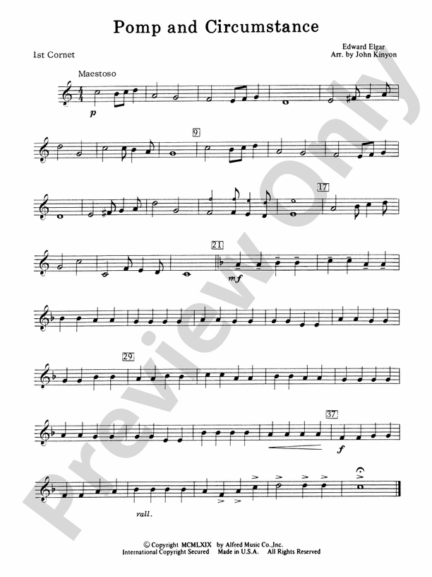 Pomp and Circumstance: 1st B-flat Cornet: 1st B-flat Cornet Part ...