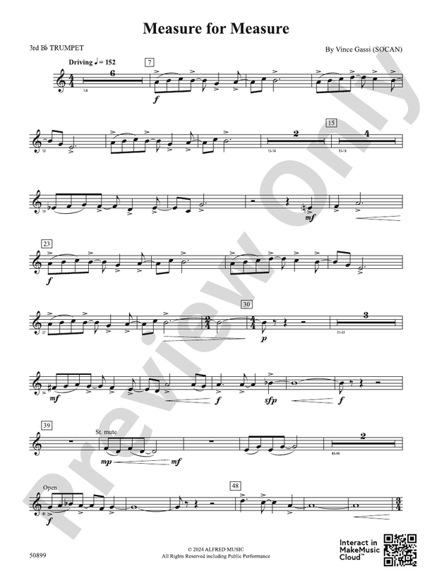 Measure for Measure: 3rd B-flat Trumpet: 3rd B-flat Trumpet Part ...