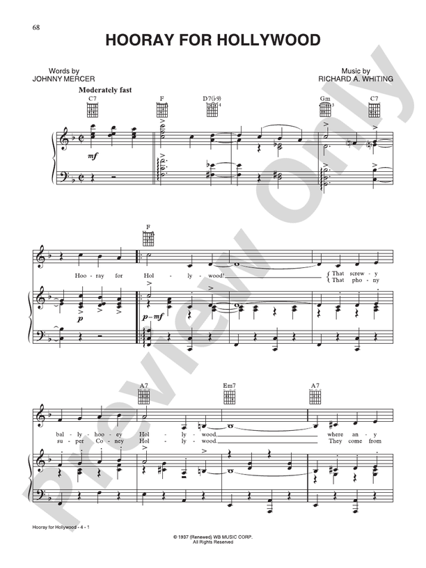 Hooray for Hollywood (from "Merrie Melodies & Looney Tunes"): Piano ...