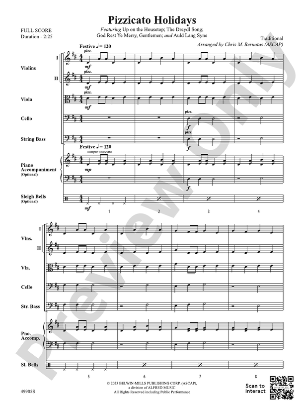 Pizzicato Holidays: String Orchestra Conductor Score & Parts - Digital ...