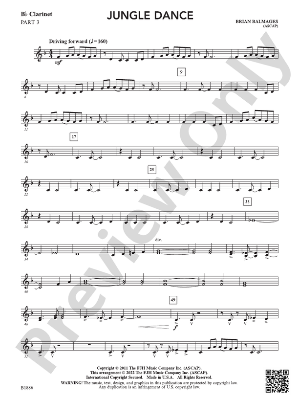 Jungle Dance: Part 3 - B-flat Clarinet: Part 3 - B-flat Clarinet Part: Brian Balmages - Digital ...
