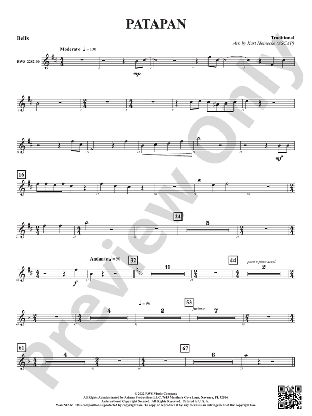Patapan: Bells: Bells Part - Digital Sheet Music Download