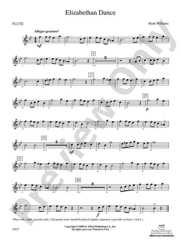 Elizabethan Dance: Flute: Flute Part - Digital Sheet Music Download