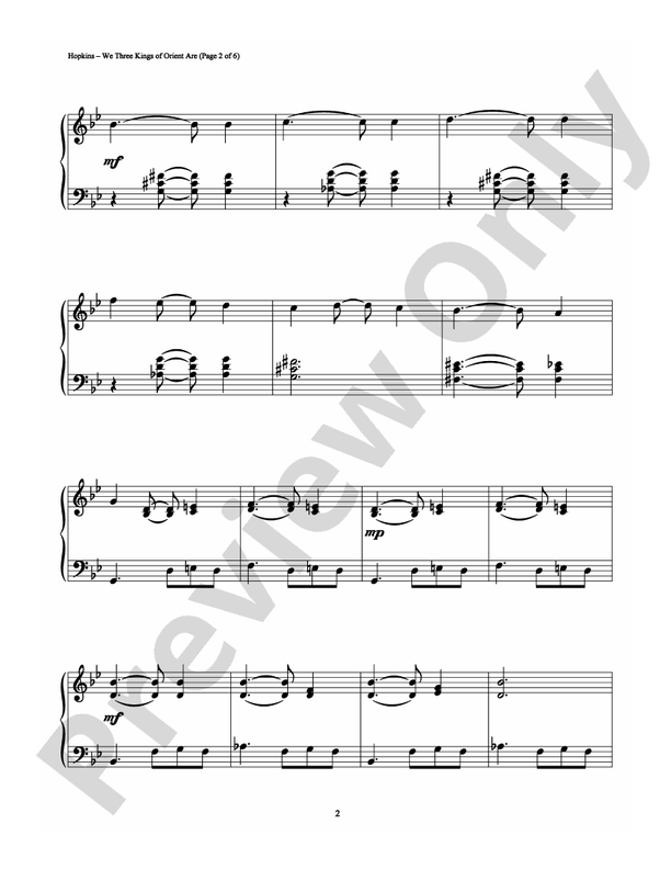 We Three Kings of Orient Are: Piano: John H. Hopkins - Digital Sheet ...