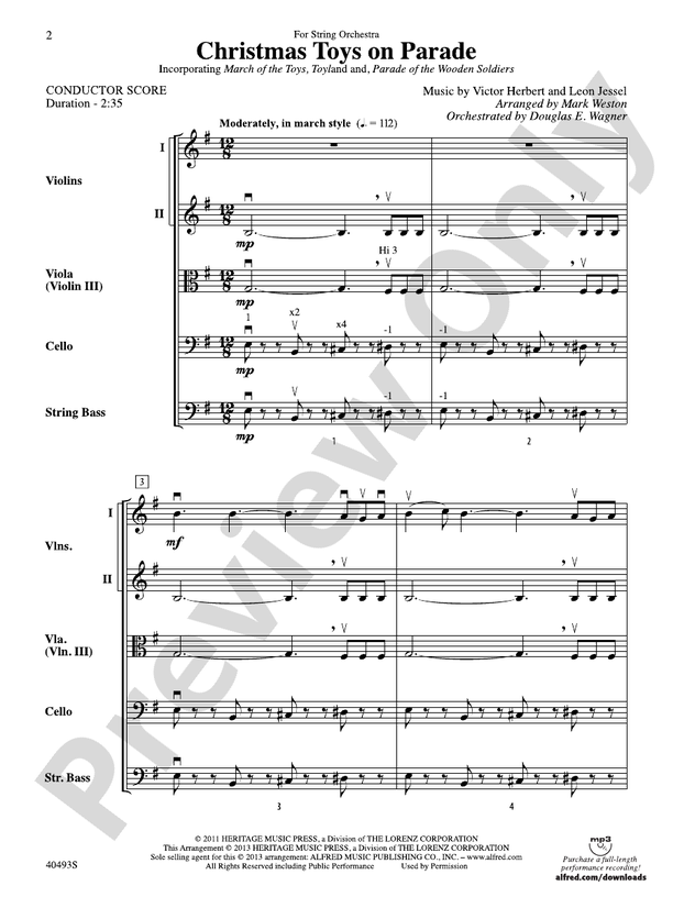 Christmas Toys on Parade: Score: String Orchestra Score - Digital Sheet ...