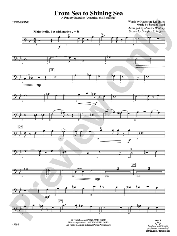 From Sea to Shining Sea: 1st Trombone: 1st Trombone Part - Digital ...