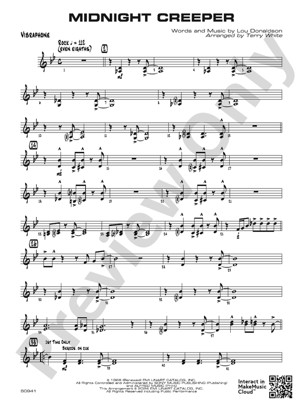 Midnight Creeper: Vibraphone: Vibraphone Part - Digital Sheet Music Download