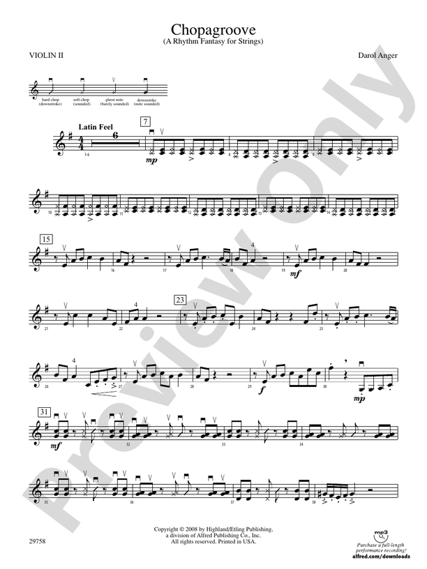 Chopagroove: 2nd Violin: 2nd Violin Part - Digital Sheet Music Download