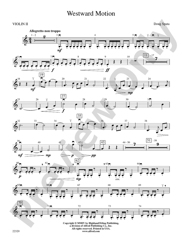 Westward Motion: 2nd Violin: 2nd Violin Part - Digital Sheet Music Download