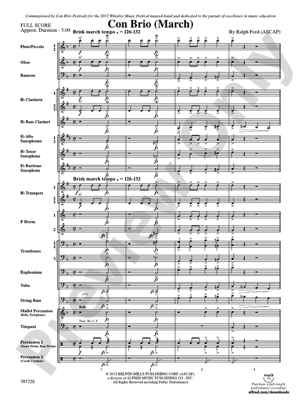 Con Brio: Score: Concert Band Score - Digital Sheet Music Download