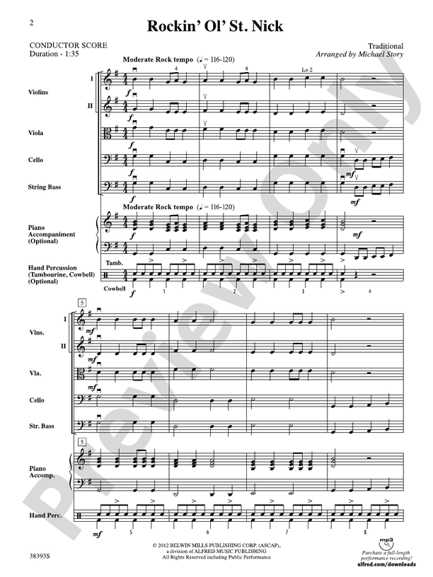 Rockin' Ol' St. Nick: String Orchestra Conductor Score & Parts ...