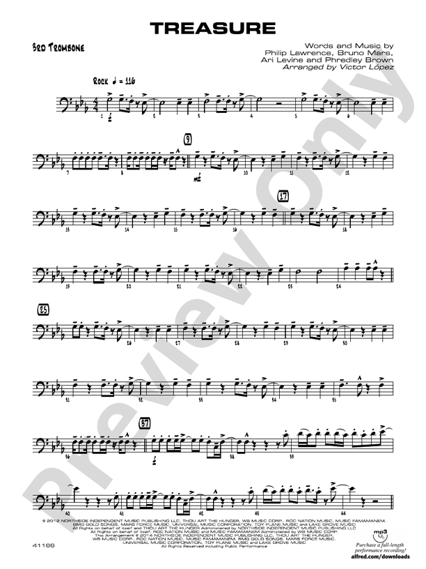 Treasure: 3rd Trombone: 3rd Trombone Part - Digital Sheet Music Download