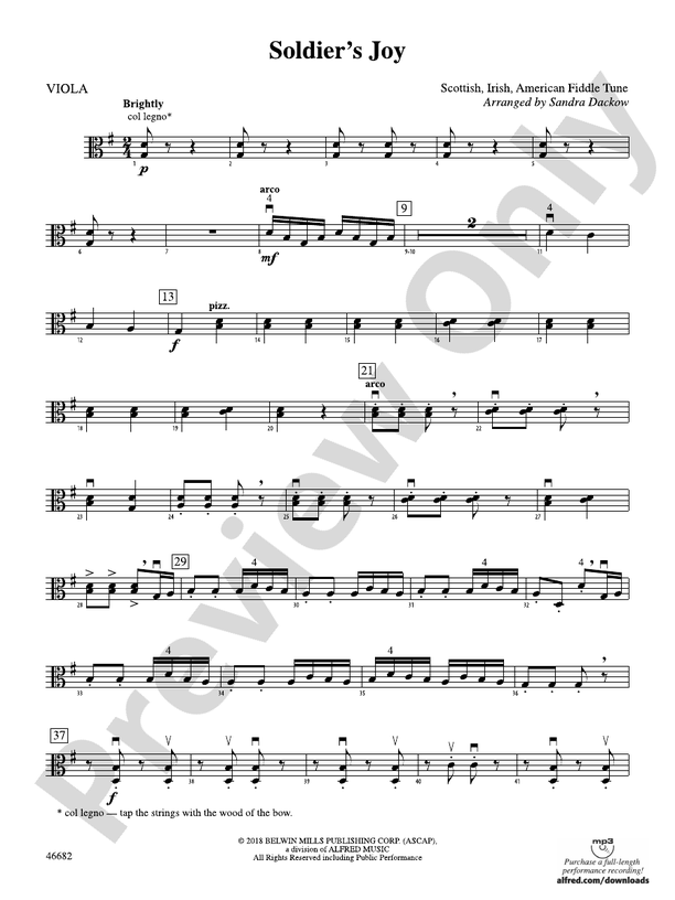 Soldier's Joy: Viola: Viola Part - Digital Sheet Music Download