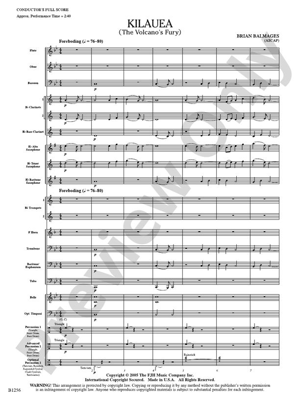 Kilauea (The Volcano's Fury): Score: Concert Band Score: Brian Balmages - Digital Sheet Music ...