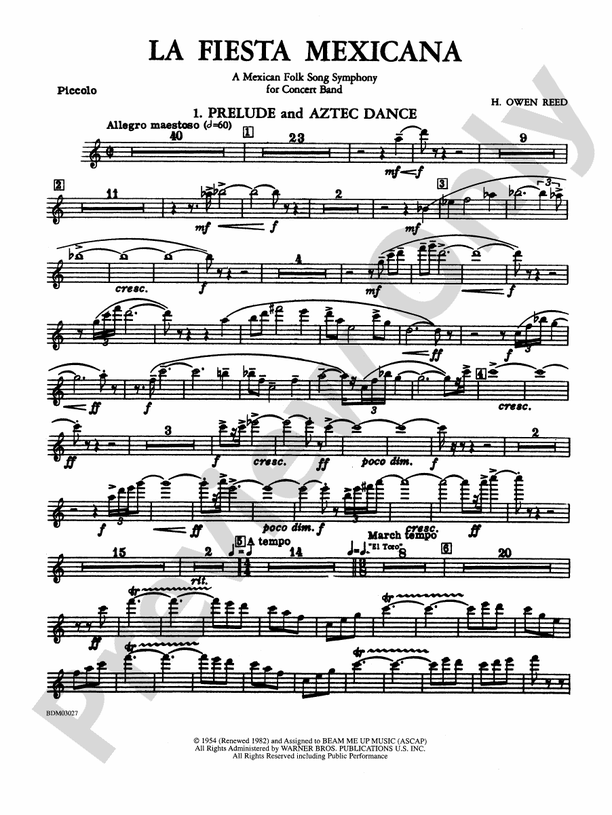 La Fiesta Mexicana (A Mexican Folk Song Symphony for Concert Band ...