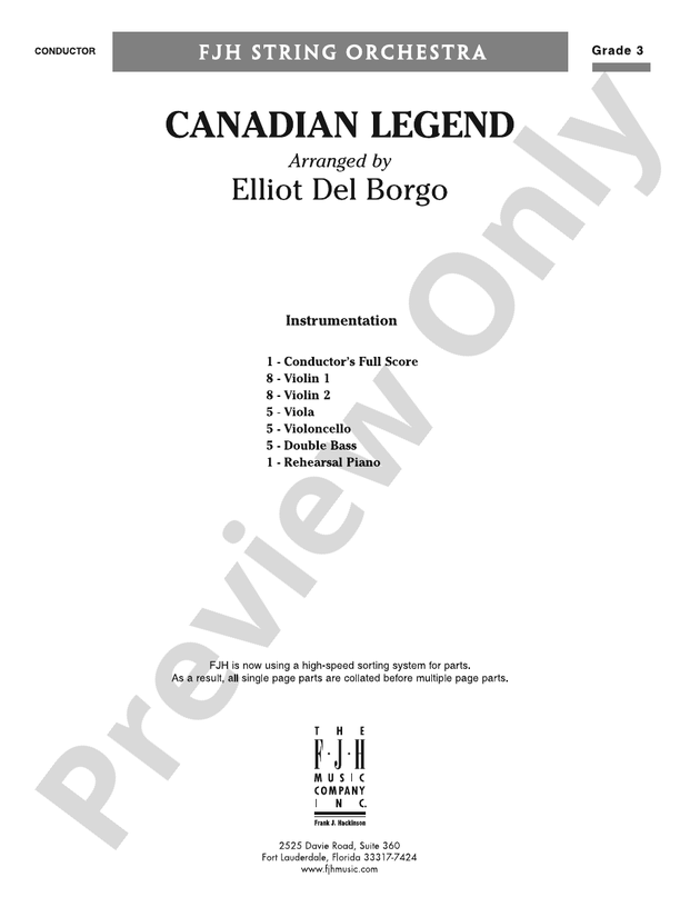 Canadian Legend: - Digital Sheet Music Download