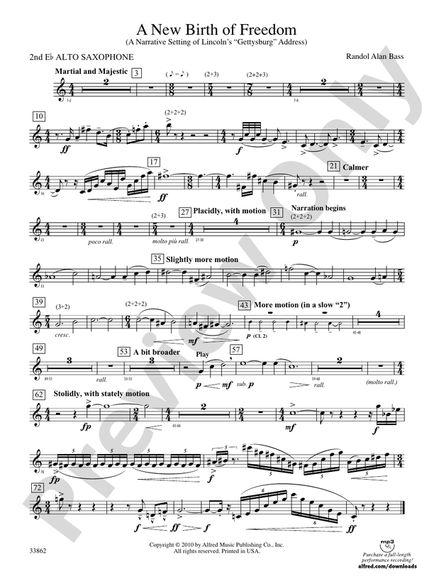A New Birth of Freedom: 2nd E-flat Alto Saxophone: 2nd E-flat Alto ...