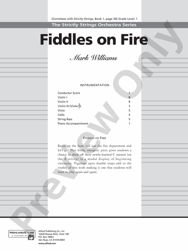 Fiddles on Fire: Score: String Orchestra Score - Digital Sheet Music ...