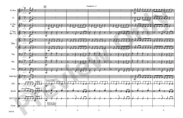 Round and Round: Score: Marching Band Score - Digital Sheet Music Download
