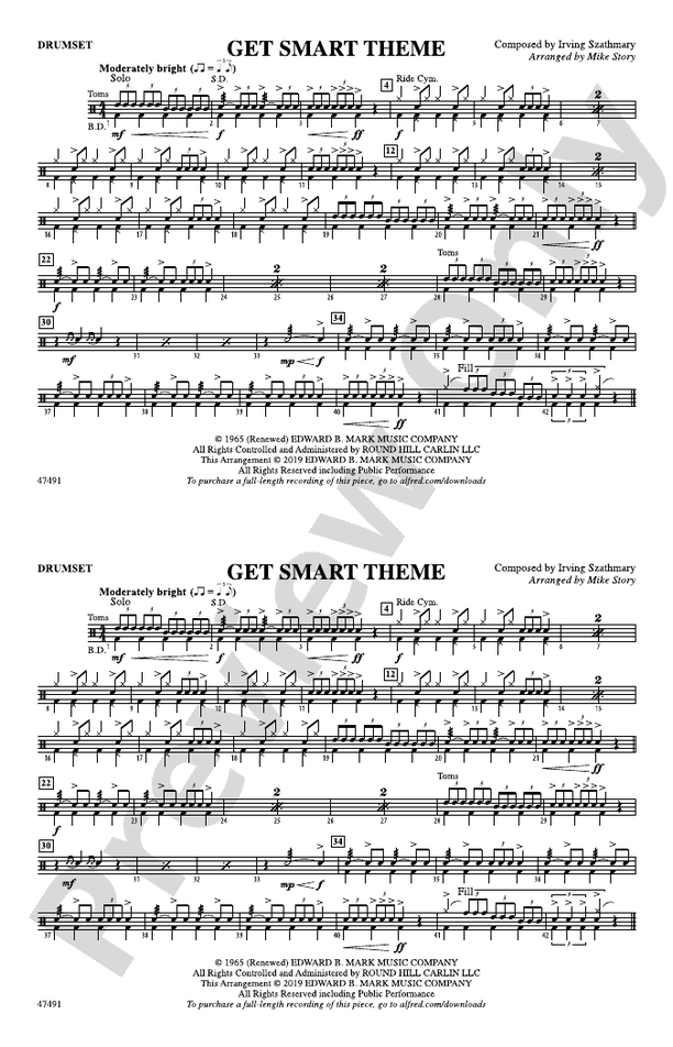 Get Smart Theme: Drums: Drums Part - Digital Sheet Music Download